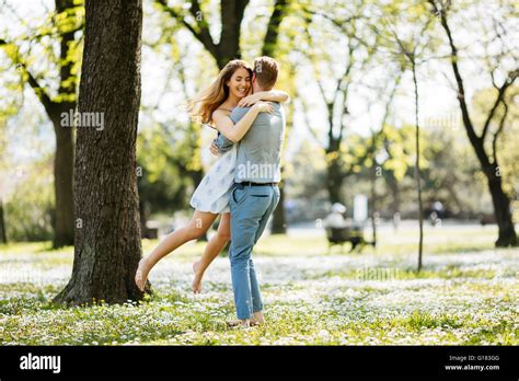 Man Shows His Feelings By Spinning His Girlfriend Stock Photo Alamy