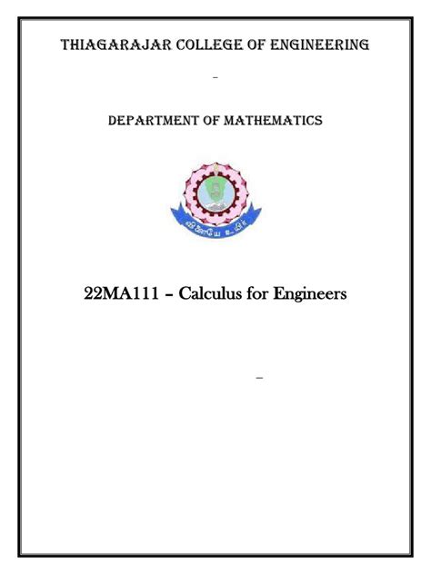 Maths Sem 1 Syllabus Pdf Integral Derivative