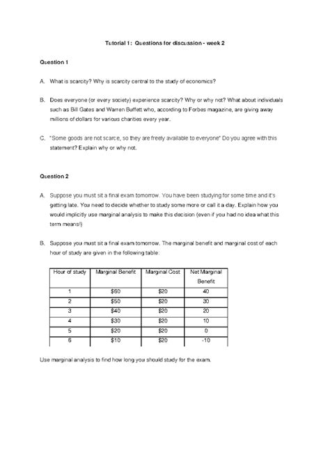 Tutorial 1 Week 2 Notes Tutorial 1 Questions For Discussion