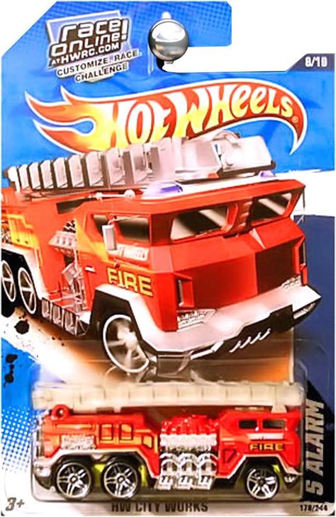 Hot Wheels Alarm Fire Truck Hw City Works Red Amazon Co Uk Toys Games