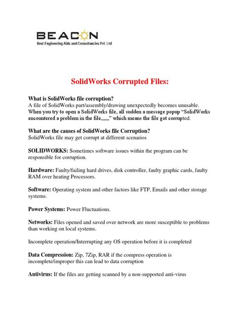 Solidworks Corrupted Files Pdf Computer File Antivirus Software