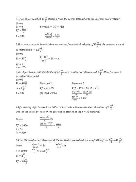 Physics Kinematic Activity Pdf