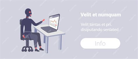 Premium Vector Man In Black Mask Sitting Workplace Using Laptop Hacker Activity Concept