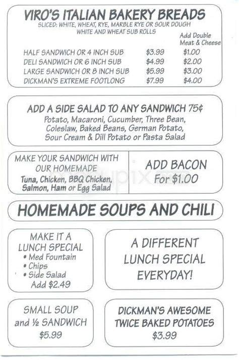 Menu Of Dickmans Meat And Deli In Tucson Az 85710