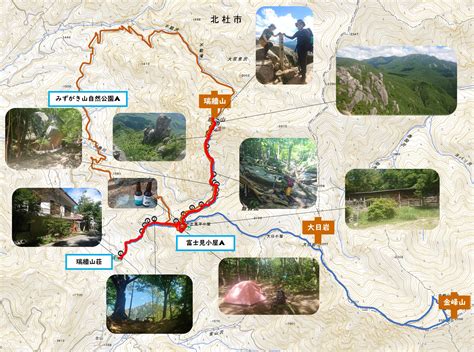 日帰り瑞牆山のルートマップ難易度テント泊デビューにもおすすめ初心者でも本格登山を楽しめる山