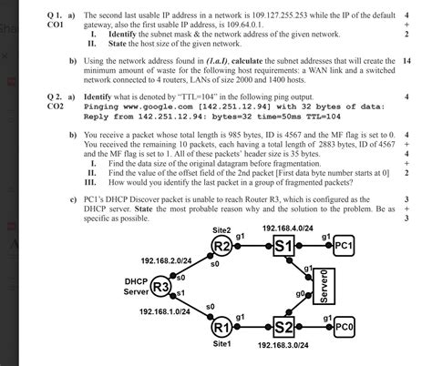Solved Q A The Second Last Usable IP Address In A Chegg Com