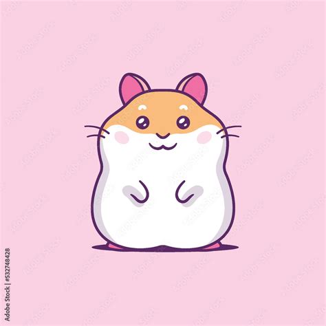 Cute Hamster Kawai Vector Cartoon Illustration Stock Vector Adobe Stock