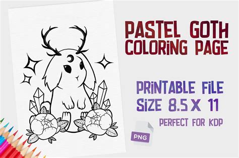 Pastel Goth Coloring Page Graphic By Printablerabbit · Creative Fabrica