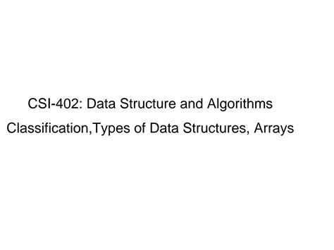 Solution Data Structure And Types Of Arrays Studypool