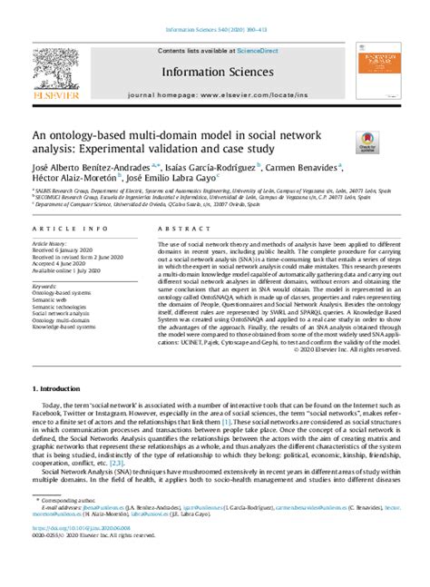 Pdf An Ontology Based Multi Domain Model In Social Network Analysis