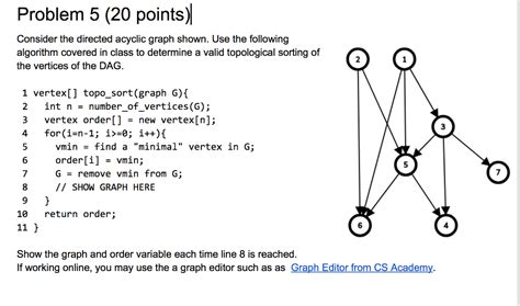 Solved Problem 5 20 Points Consider The Directed Acyclic