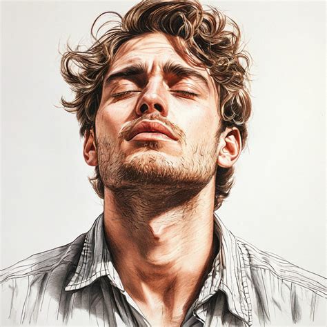 «Мужчина с закрытыми глазами в … — картинка создана в Шедевруме