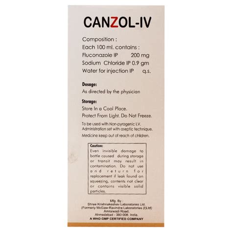 Buy Canzol Iv Injection 100ml Online At Upto 25 Off Netmeds