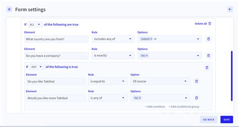 Conditional Logic Groups Taktikal