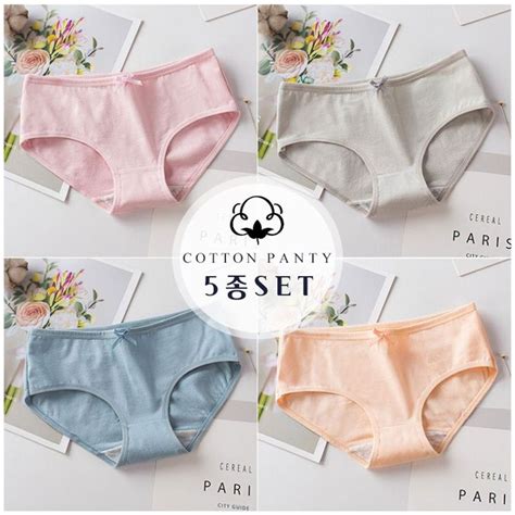 여성 순면 베이직 팬티 5종세트 코튼 속옷 편안한 미디 면팬티여성베이직코튼5종90블랙 홈플러스 택배배송