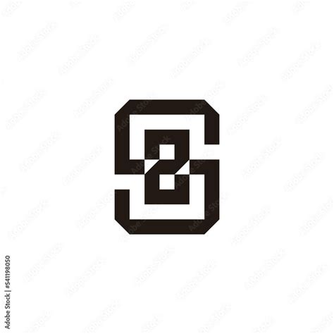 letter s number 2 square geometric symbol simple logo vector stock