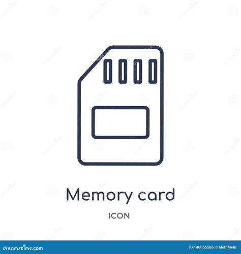 Linear Memory Card Icon From Electronic Stuff Fill Outline Collection Thin Line Memory Card
