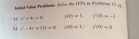 solved initial value problems solve the ivps in problems