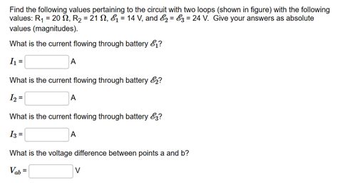 Solved Find The Following Values Pertaining To The Circuit Chegg