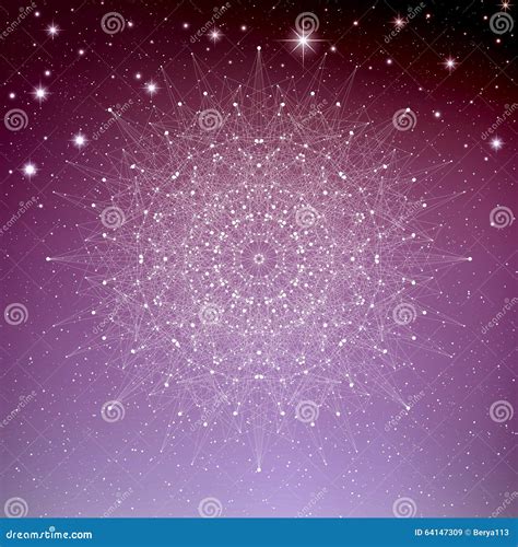 Geometric Abstract Form With Connected Lines And Dots Vector Illustration Stock Vector