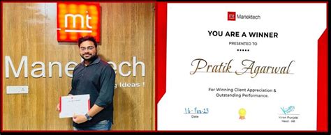 Pratik Agarwal On Linkedin Manektech Appreciation Recognition Recognitionaward Extramile