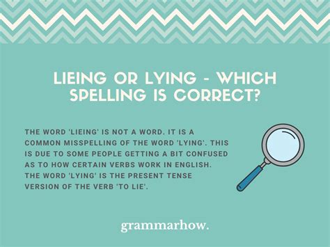 Lieing Or Lying Which Spelling Is Correct