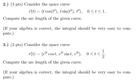 Solved Pts Consider The Space Curve Chegg