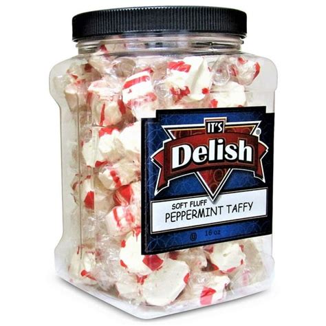 Christmas Peppermint Taffy Chews By Its Delish 18 Oz Jumbo Reusable