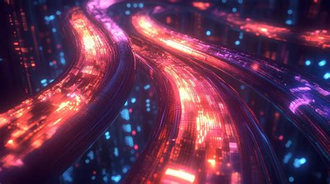 Glowing Data Cables Transferring Information Background Premium Ai Generated Image