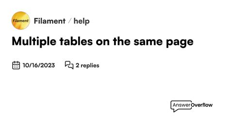 Multiple Tables On The Same Page Filament