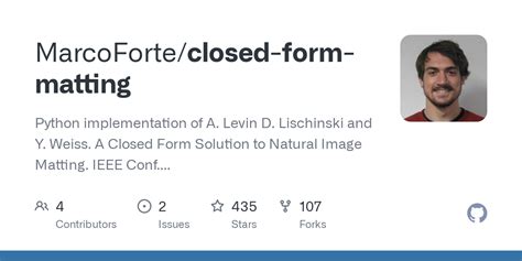 github marcoforte closed form matting python implementation of a