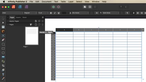 In Publisher V Table Buttons Are Inactive V Bugs Found On MacOS Affinity Forum