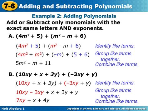 Objective Add And Subtract Polynomials Ppt Download