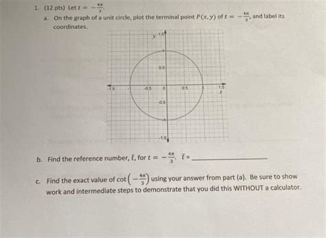 Solved 1 12 Pts Lett A On The Graph Of A Unit Circle