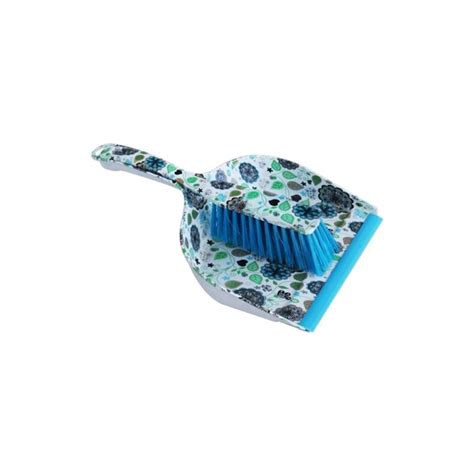 Totally Handheld Brush And Dustpan Set White Floral Design Geewiz