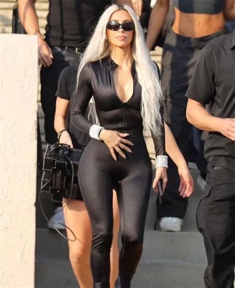 Kim Kardashian Puts On A Busty Display In A Black Leather Catsuit As She Enjoys A Night On The