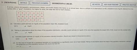 Solved Details Previous Answers Devorestat9 6 1 002 Mi My Notes