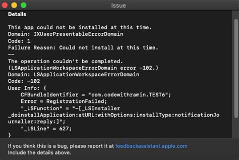 Ios Xcode1131 “this App Could Not Be Installed At This Time