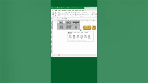 Excel How To Use Quick Analysis Without A Mouse Excel Exceltutorial Youtube