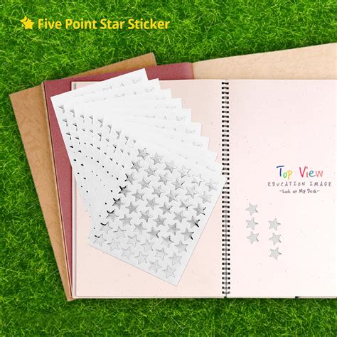 2400 Pcs 50 Sheets Silver Star Stickers Small Foil Star Stickers For