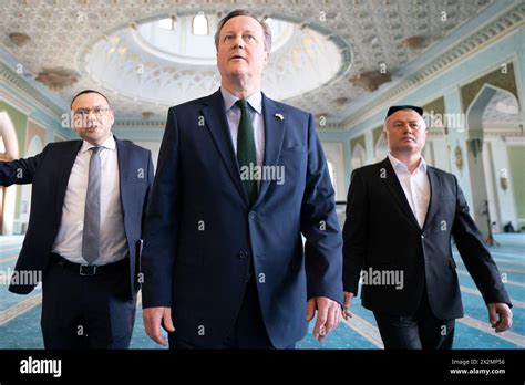 Foreign Secretary Lord David Cameron During A Visit To The Hazrati Imam