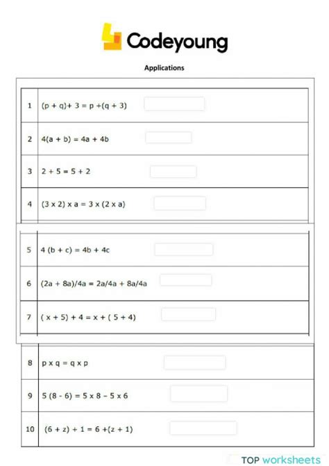 Properties Of Integer Addition And Subtraction Application Interactive Worksheet Topworksheets