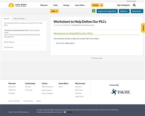 Worksheet To Help Define Our Plcs Resource Bank