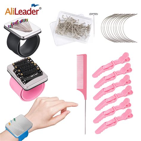 마그네틱 바느질 핀쿠션 실리콘 손목 바늘 패드 T 핀 헤어핀 클립 가발 제작 키트용 자석 바느질 손목 밴드 Aliexpress
