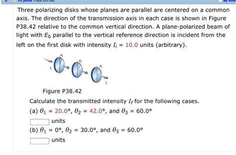 Solved My Note Three Polarizing Disks Whose Planes Are