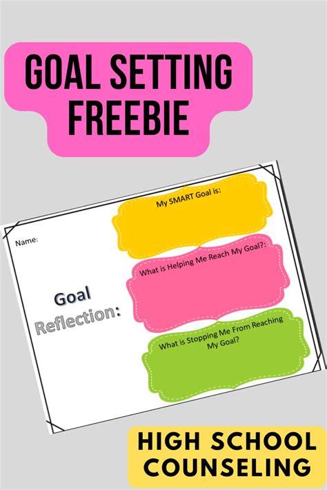 Freebie Smart Goals Reflection Worksheet Smart Goals Goals High