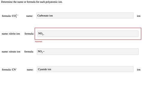 Solved Determine The Name Or Formula For Each Polyatomic