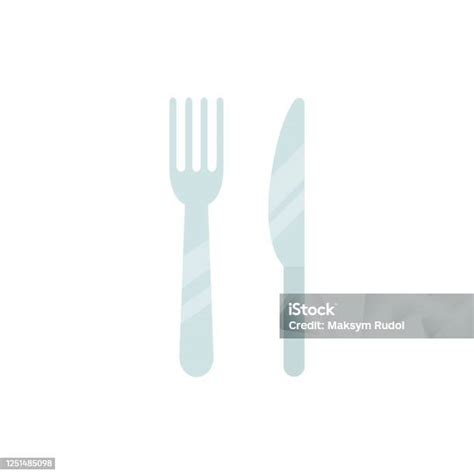 포크와 칼 플랫 포크 나이프 및 플레이트 아이콘 흰색 배경에 고립 된 벡터 일러스트 강철에 대한 스톡 벡터 아트 및 기타 이미지 강철 그릇 그림자 Istock