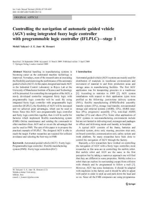 Pdf Controlling The Navigation Of Automatic Guided Vehicle Agv Using Integrated Fuzzy Logic