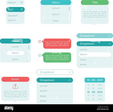 Panels Ui Elements Kit Stock Vector Image And Art Alamy